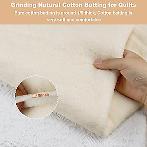 PLANTIONAL Grinding Natural Cotton Quilt Batting: 47-Inch x 59-Inch Light Weight Purely Natural All Season Quilt Batting for Quilts, Craft and Wearable Arts