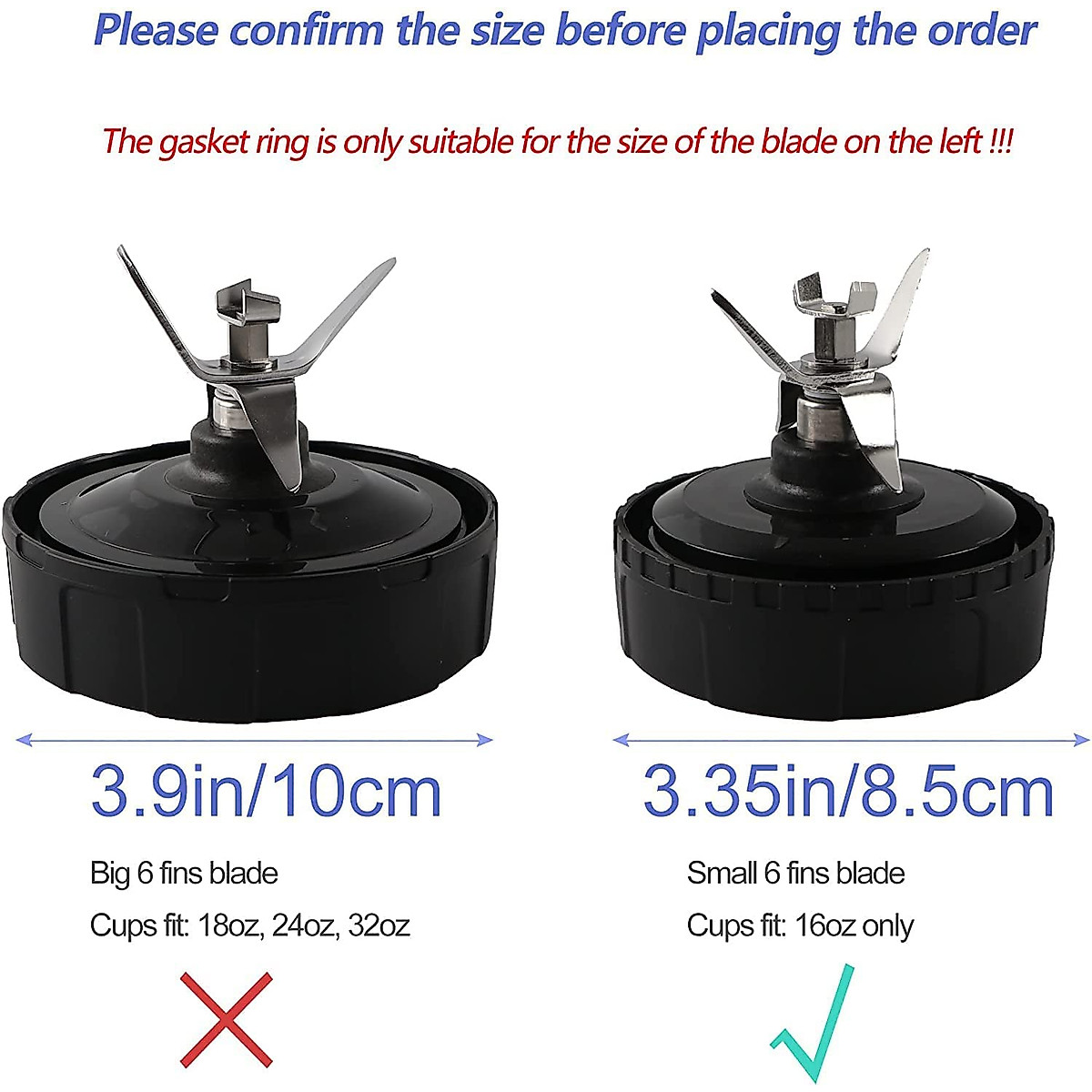 6-Pack Sealing Gaskets 3.2 inch/8.3 cm Rubber Gaskets O-Ring White Replacement Parts for Ninja Professional Blenders BL660 BL770 BL780…