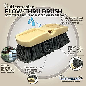 GUTTER MASTER GutterMaster GM-214P-8 Grey 8 Inch Oblong Medium Stiff Flow Through Floor and Deck Scrub Brush Head