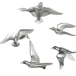 MOCOHANA® 5 Pack Seagull Wall Decor Resin Flying Bird Sculptures 3D Wall Art Ornament Coastal Decorations Hanging for Home Bathroom Living Room Garden