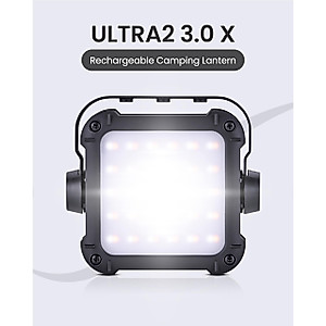 CLAYMORE Ultra2 3.0 (X-Large) - Outdoor Rechargeable LED Light for Camping, Tent, Backpacking, Emergency and Industrial Use. Waterproof, Portable Lantern with USB-C, Up to 80 Hours Battery Life.