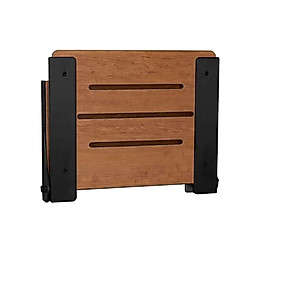 Seachrome Silhouette Folding Wall Mount Shower Bench Seat, Rustic Teak Seat with Matte Black Frame (SHAF-185155-PRTS-S-MB)
