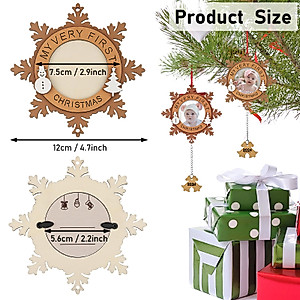 Jetec Baby's First Christmas Photo Ornament 2025 My Very First Christmas Photo Frame Xmas Baby's 1st Keepsake Picture for Newborn Baby Christmas Tree Decor