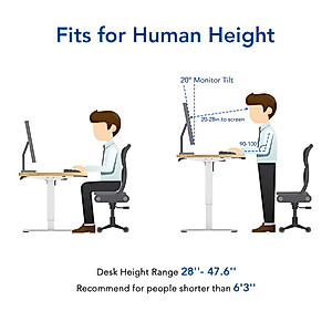 FLEXISPOT EC3 Dual Motor Electric Standing Desk 55x28 Inch Seamless Solid Slab Stand Up Desk Sturdy Electric Adjustable Desk Home Office Desk Electric Computer Workstation, White Frame, White Desktop