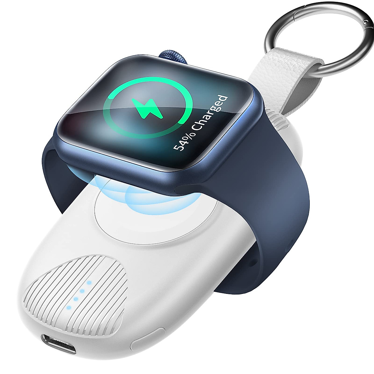 Portable Charger for Apple Watch, 1000mAh Magnetic Keychain Wireless Power Bank Watch Charger for iWatch with 4 LED Indicators, Apple Watch Accessories Compatible for All Apple Watch Series