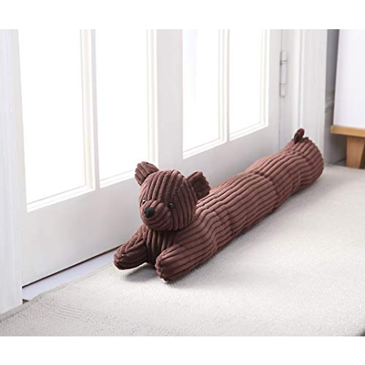 Decorative 36 Inch Door/Window Draft Guard - Energy Saving, Beautiful Decor, Available in Many Different Animal Styles, Great Gift (Brown Bear)