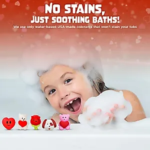 Valentines Bath Bombs for Kids with Surprise Toys Inside (Gift Set) - Lovely Holiday Bath Bomb, USA Made, Kids Safe Ingredients - Perfect Valentines Day Gifts for Kids by Two Sisters