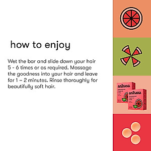 ANIHANA Conditioner Bar for Dry Damaged Safe For Color Treated Hair Moisturizing Hydrating Healthy Looking Hair Paraben Free Grapefruit and Lime 2.1 oz