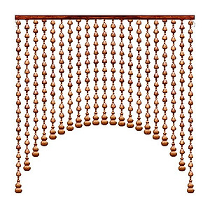HAPPLiGNLY 21 Strands Beaded Door Curtains for Doorways Wood Bead String Curtain for Room Dividers Handmade Home Bedroom Entrance Decoration Hanging - Customizable (Size : Width 80cm)