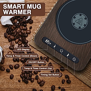 Mug Warmer Set - Coffee Mug Warmer for Desk with Temperature Display, 1-12Hour Auto Shut Off, Cup Warmer with Mug - Ideal Coffee Gifts for Heating Coffee, Beverages, Milk, Tea and Hot Chocolate