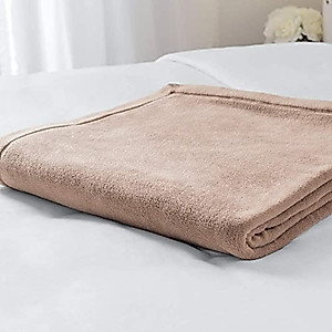 Ultra-Soft Sobellux Fleece Blanket, 100% Spun Poly for Plush Comfort, (Available in a Variety of Colors and Sizes) (108X90- King, Sand)