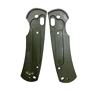 Aibote 1 Pair G10 Knife Handle Scales Glass Fiber Handles Patch DIY Tool fit for Benchmade Griptilian 551 550(Screws Included) (Green)