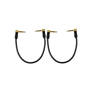 Audio2000's C27001P2 1 Feet 1/4" TS Right Angle To TS Right Angle Cable (2 Pack)