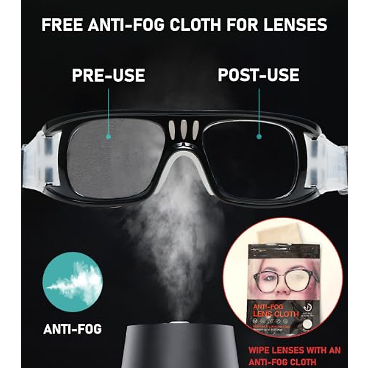 SHEEN KELLY Professional Sports Goggles Protective Safety Goggles Basketball Glasses for Men with Adjustable Strap for Basketball Football Volleyball Hockey Rugby