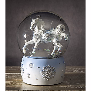 Ebros Gift Trail of Painted Ponies Western Christmas Frozen Winter Snow Crystal Horse Glitter Water Globe 5.25" Tall Farmhouse Ranch Cabin Country Snow Globes Collectible Figurine