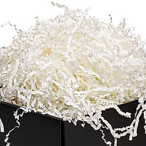 Mcfleet 2 LB Crinkle Cut Paper Shred Filler White Crinkle Paper Shredded Paper for Gift Box - Gift Basket Filler - Gift Box Stuffing for Christmas, Halloween Packaging Wrapping