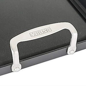 Viking Culinary Hard Anodized Nonstick Double Burner Griddle, Ergonomic Stay-Cool Handles, Oven Safe, Works on Electronic, Ceramic, and Gas Cooktops , 18 inches
