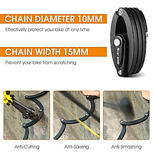 CHIMONA Bike Foldable Lock, 4-Digit Anti Theft Combination Bicycle Lock, Security Level 6 Heavy Duty Folding Bike Lock, 2.8 FT Strong Bicycle Locks, Bicycle Security Chain Lock with Bracket