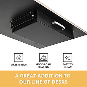 Gome Under Desk Pull-Out Drawer - Storage Organizer Office Mounted, Easy Slide-Out Pencil Drawer for Saving Space, Under Flat-Top Desk Storage Ideal for Sit-Stand Workstation