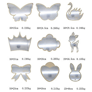 FOMIYES Crown Nordic Mirror Wooden Cartoon Wall Mirror Vanity Mirror for Girls Baby Kids Nursery Bedroom Decoration