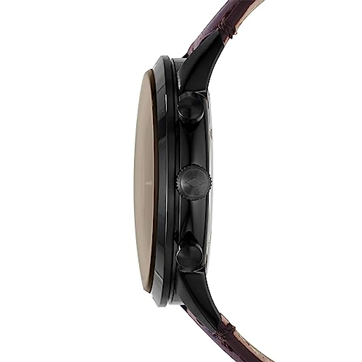 Fossil Men's Townsman Quartz Stainless Steel and Leather Chronograph Watch, Color: Black, Dark Brown (Model: FS5437)