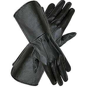 SI MEN'S MEDIEVAL RENAISSANCE UNLINED GAUNTLET GLOVES (LARGE, BLACK)