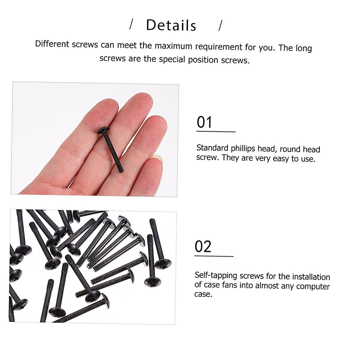 60 Pcs Water Cooling Row Screw Case Fan Screw Kit Self Tapping Screw Computer Fan Accessories Cooling Fan Mount Screws Fan Mounting Screws Computer Cooling Fan Screws