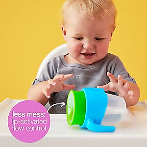 b.box NEW 360 Cup (8.5oz) | Toddler Sippy Cup & Trainer Cup with Silicone Drinking Rim | Spill Proof Locking Mechanism for On the Go | Dishwasher Safe | Babies 6m+ to Toddlers (Emerald Forest)