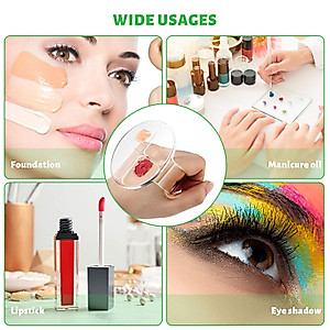 2 Pcs Acrylic Makeup Palette, Foundation Mixing Palette, Hand-held Makeup Spatula Nail Art Manicure Tray Clear Cosmetic Spatula for Beauty Salon Color Cream Mixing Foundation