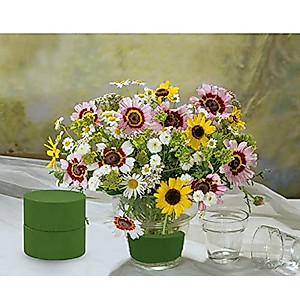 SupKing 8 Pcs Floral Foam Round Artificial Flower Foam Styrofoam Blocks for Flower Arrangements 3.2”x1.6" Dry and Wet Green Plant Foam Florist Foam for Fresh Flowers