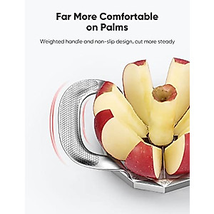 Greatly Quicken Slicing Apple Cutter Slicer, HEAVY DUTY Apple Corer Divider 8-Blade Stainless Steel TREBLEWIND