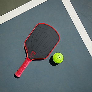 Weekend Warrior Pickleball Paddle - USAPA Approved - T700 Carbon Fiber for Ultimate Spin - Elongated Handle and Shape for Power - Paddle Cover, Paddle Eraser, Lead Tape, Sweatband Included