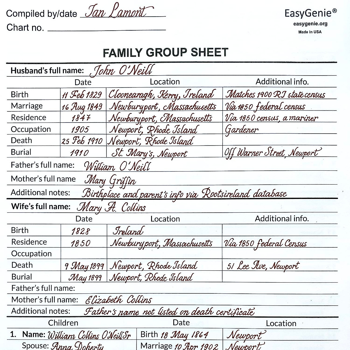 LARGE PRINT Two-Sided Family Group Sheets for Ancestry (30 Sheets) by EasyGenie | Archival-Quality Genealogy Forms