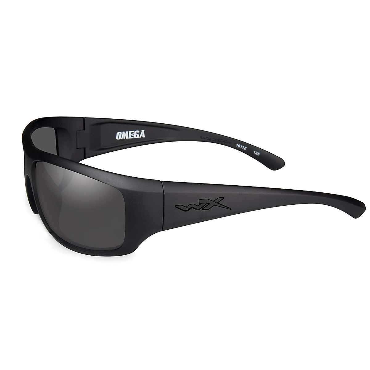 Wiley X WX Omega Sunglasses, Safety Glasses for Men and Women, UV Eye Protection for Shooting, Fishing, Biking, and Extreme Sports, Matte Black Frames, Tinted Lenses