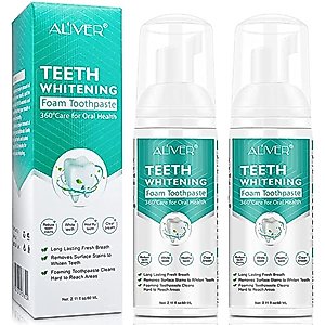 2pcs Toothpaste Foam Whitening, 360°Deeply for Oral White and Clean,Foam Toothpaste for Sensitive Teeth,Toothpaste Foam with Natural Ingredients Baking Soda