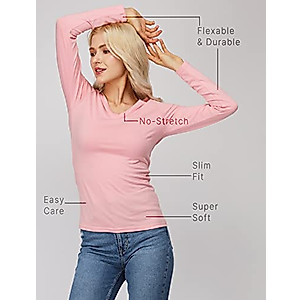 H2H Casual T-Shirts for Women - V Neck Long Sleeve Black US M/Asia M (CWTTL0250)