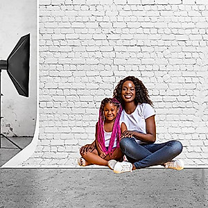 HUAYI 8x8ft Large White Grey Brick Wall Photography Backdrop Party Decoration Vinyl Video Models Background D-2504