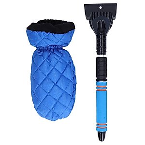plplaaoo Snow Shovel, Snow Scraper for Car,Windshield Scraper for Ice and Snow,Portable Retractable Ice Scraper,Multifunctional Snow Car Scraper with Warm Sleeve for Winter, Snow Scraper for car I