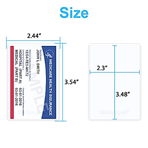 Wisdompro 10 Pack New Medicare Card Holder Protector Sleeves, 6 Mil Soft and Flexible Clear PVC Wallet Size Slot for Social Security Card, Insurance Card, Credit Card, Debit Card, Driver's License