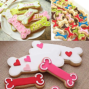 Cookie Cutter Dog Bone Shape Set, Amison Stainless Steel Metal Dog Bone Shape Cutters Colorful BPA Free 5 In 1