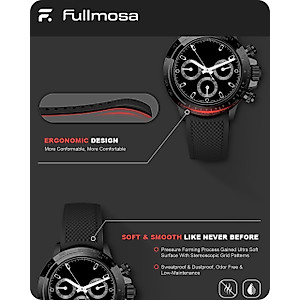 Fullmosa 22mm Silicone Watch Bands No Gaps Compatible for Samsung Galaxy Watch 46mm/Gear S3 Classic/Frontier, Galaxy Watch 3 45mm,(Black+Red)