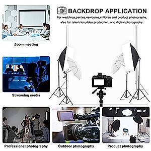 Lidlife 10 x 10 ft White Backdrop Background for Photography, Wrinkle-Resistant Photography Backdrop Background with 4 Backdrop Clip, Polyester Fabric Chromakey White Screen for Video Studio Photo