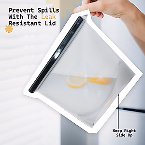 Silicone Storage Bags - 4 Pack Reusable Bags for Food Storage - 2 Medium & 2 Small Silicone Snack Bags - Reusable Ziploc Bags Ideal for Storage and Organization - Silicone Food Storage Bag by Knivi