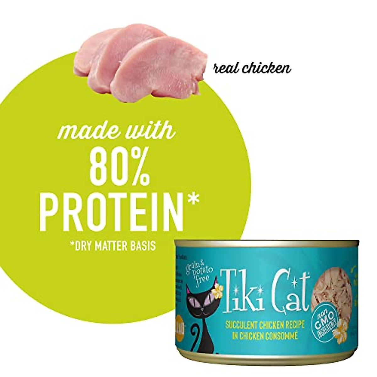 Tiki Cat Luau Grain-Free, Low-Carbohydrate Wet Food with Poultry or Fish in Consomme for Adult Cats & Kittens, 6oz, 8pk, Chicken