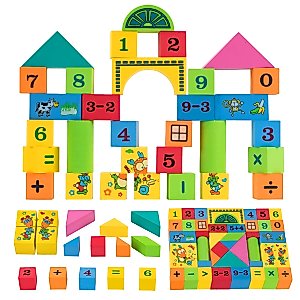 UNIH Foam Building Blocks for Toddler Toy 1-3, Soft Blocks with Number & Cartoon, Colorful Stackable Blocks Toddler Toys for 1 2 3 Year Old Boys Girls Gift