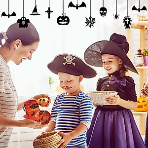 Leifide 24 Pcs Halloween Drawstring Candy Bags 7 x 5 Inch Snack Bags Small Trick or Treat Candy Goody Bags Halloween Pumpkin Candy Snack Bags for Halloween Party Supplies