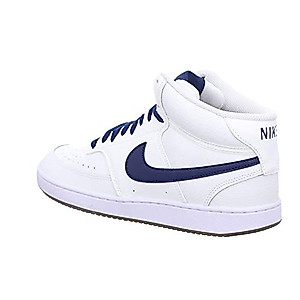 Nike Men's Court Vision Mid Sneaker, Black/White, 12 Regular US