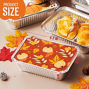 JOYIN 36Pcs Thanksgiving Leftover Containers with Lids, Fall Festive To Go Food Containers, Thanksgiving Tin Foil Containers for Party Leftovers & To-Go Meals, Thanksgiving Party Disposable Containers