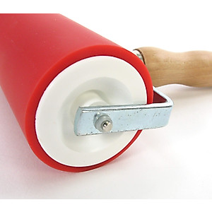 American Educational Products A-131500 ABIG Press Rollers, 4" Wide (5 mm=0.2" Rubber Thickness) Plastic Core and Beechwood Handle