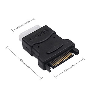 Duttek SATA Male to molex Female Adapter, SATA to LP4, molex to SATA Power Adapter,15Pin SATA Male to 4 Pin IDE Female Adapter Connector Apply to Connector for Hard Drives (2 Packs)
